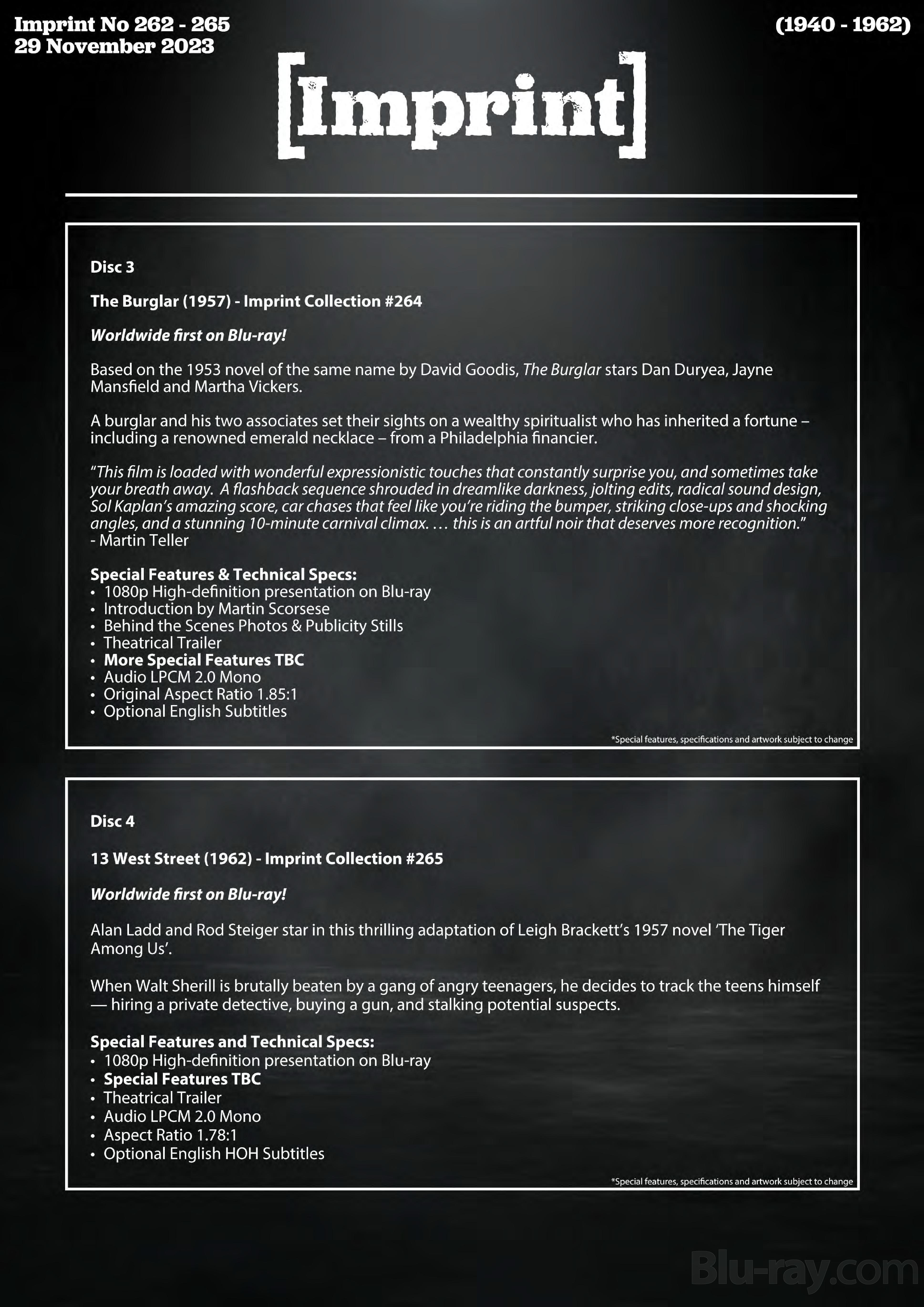 Imprint Films Announces November Releases