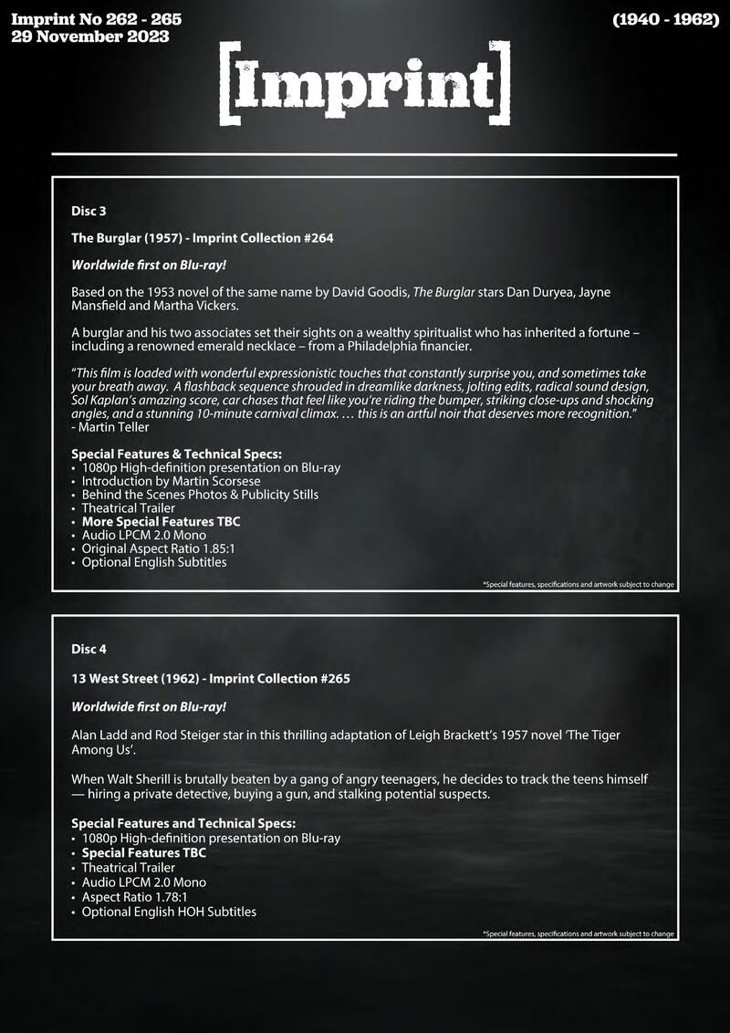 Imprint Films Announces November Releases