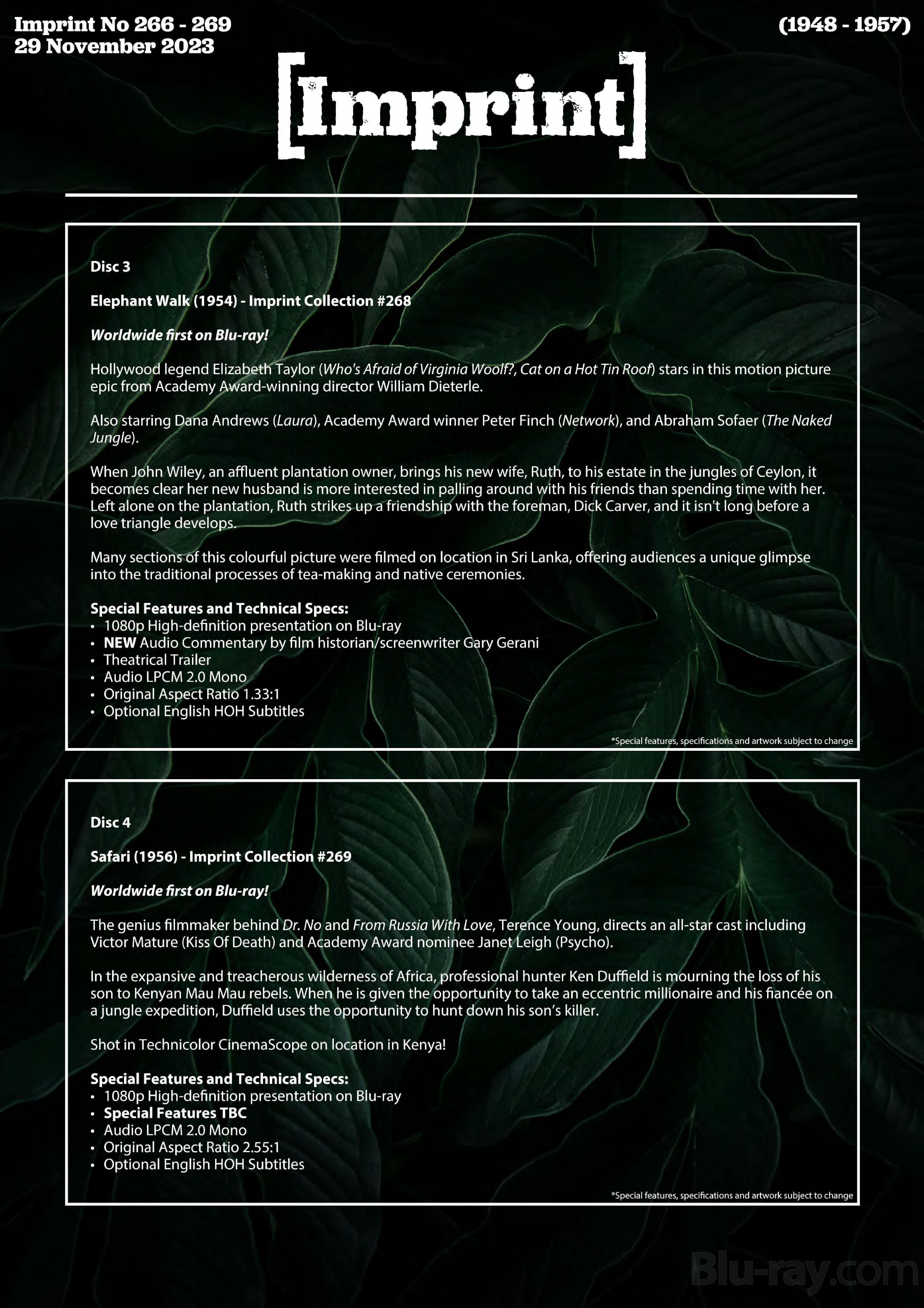 Imprint Films Announces November Releases