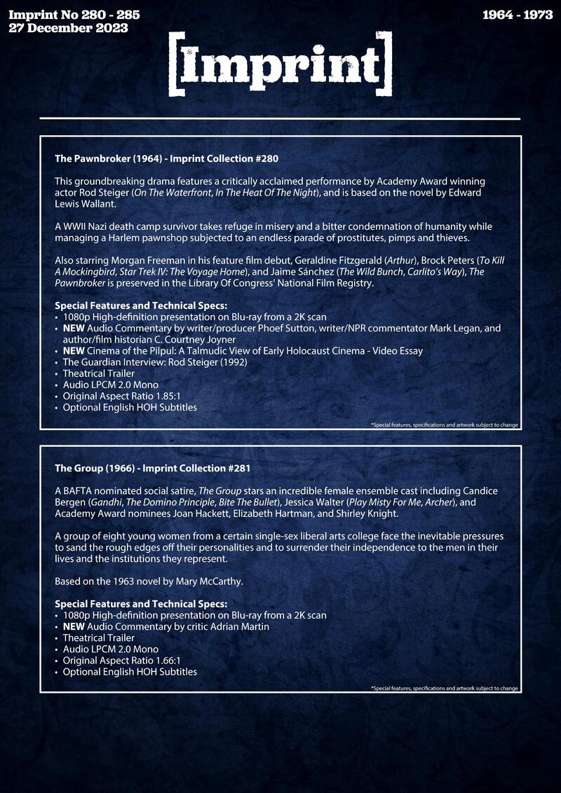 Imprint Films Announces December Imprint Releases (UPDATED)