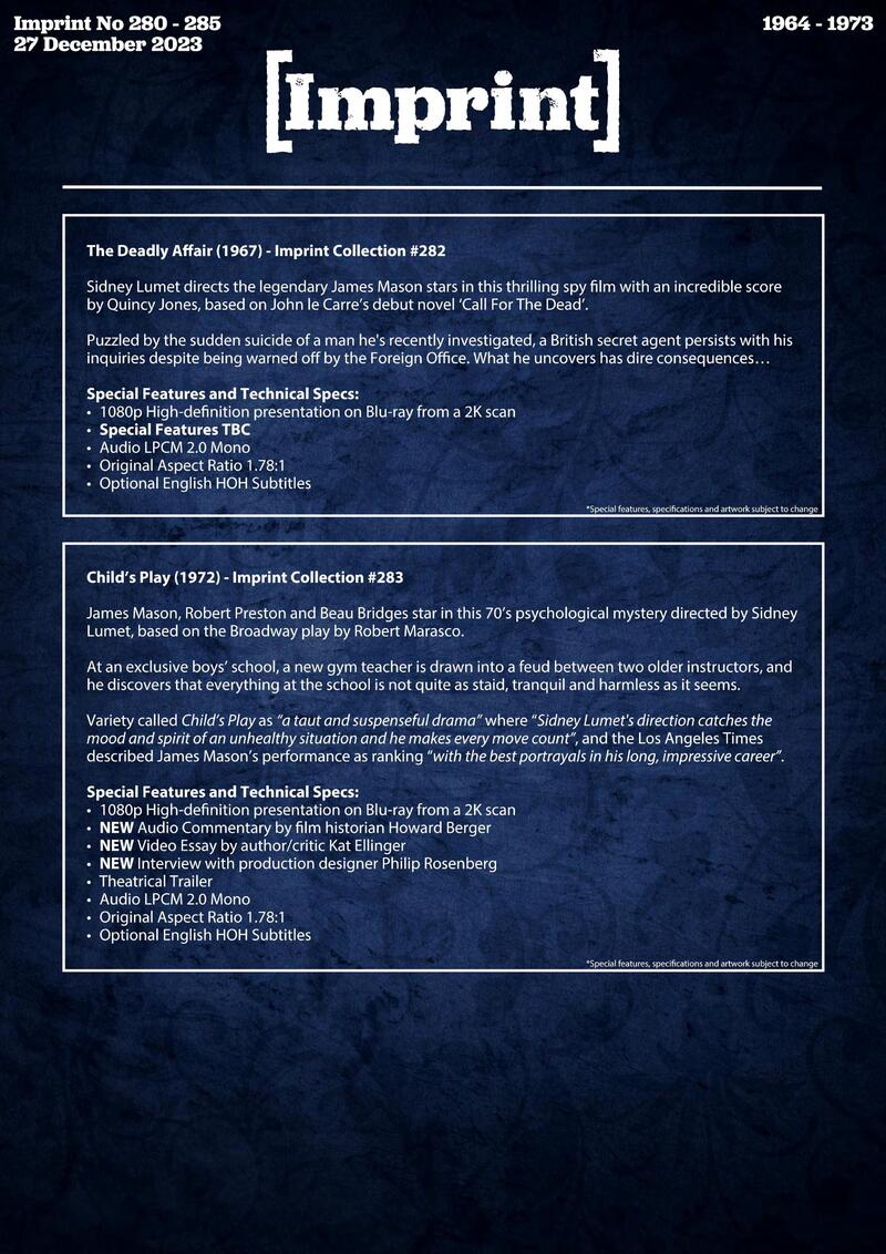 Imprint Films Announces December Imprint Releases (UPDATED)