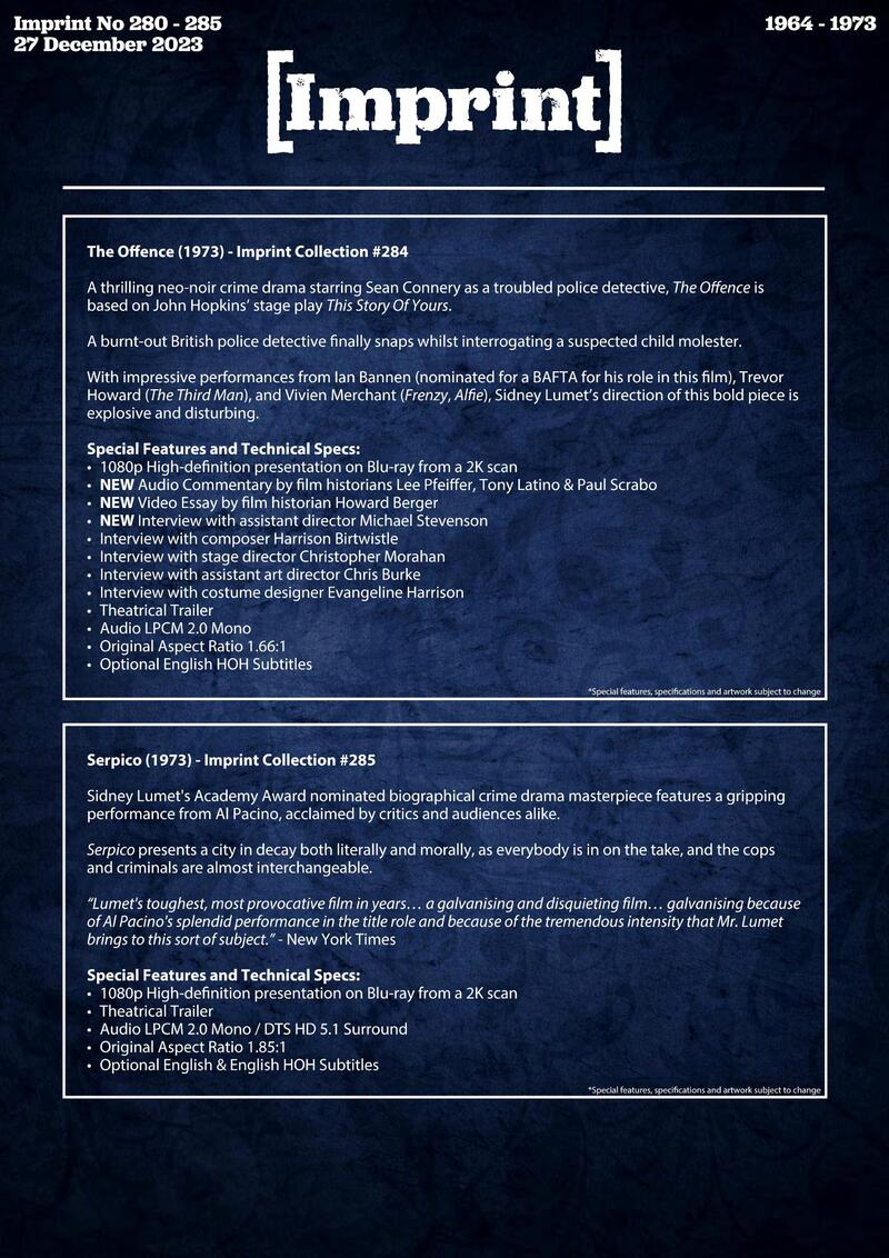 Imprint Films Announces December Imprint Releases (UPDATED)