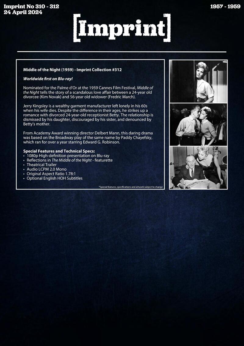 Imprint Films Announces April Releases