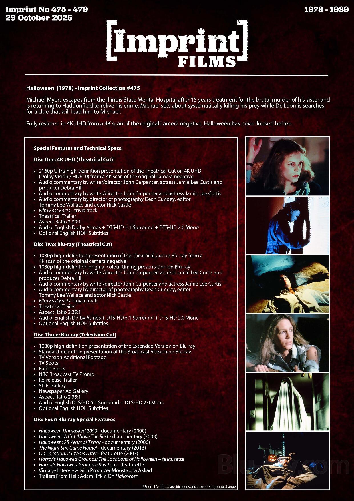 The Halloween I - V Collection 4K Blu-ray