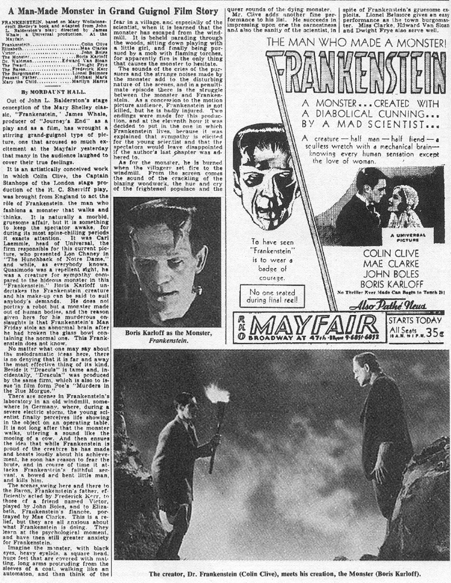 The History of the Universal Monster Series Part 1: Frankenstein